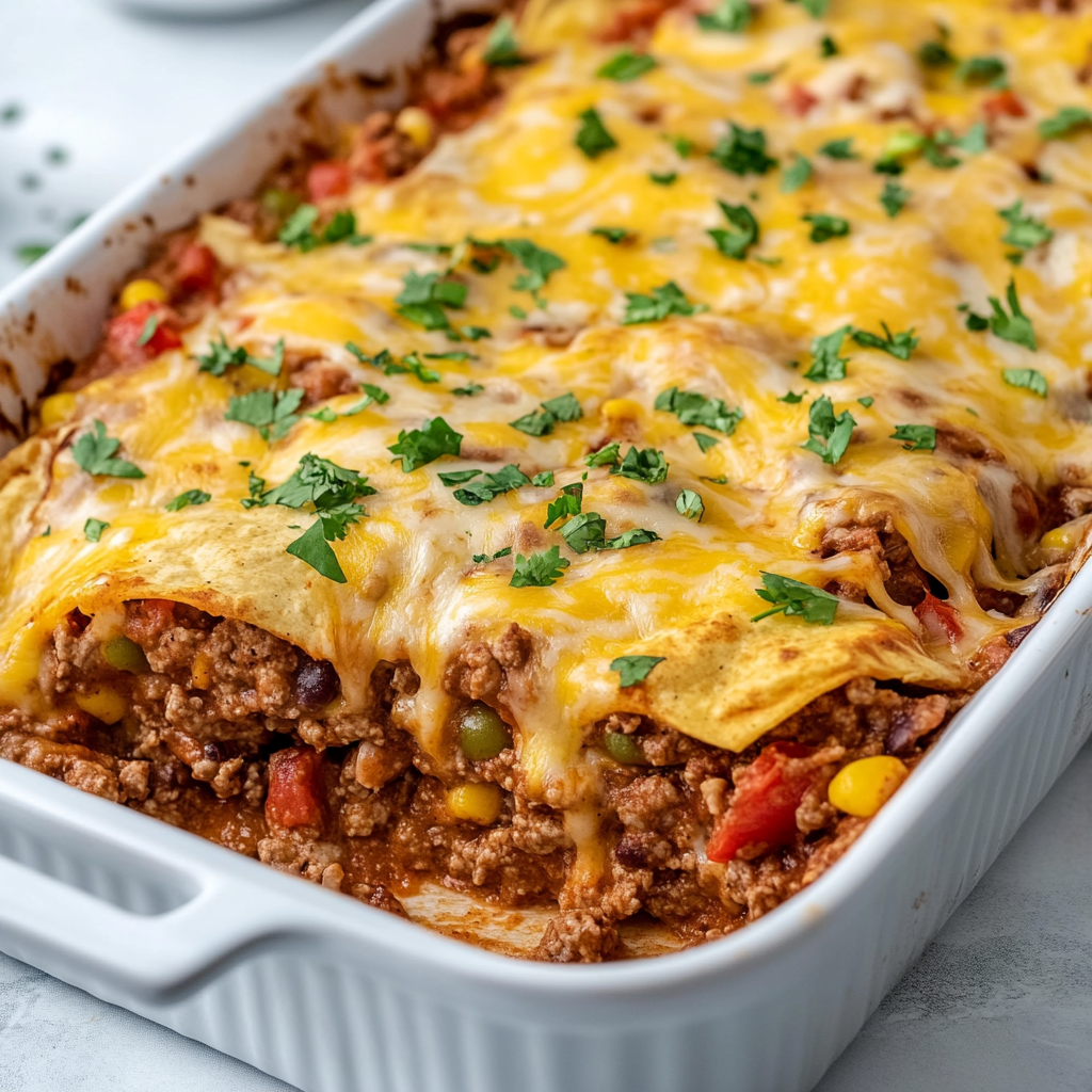 Easy Baked Beef Burrito Casserole Recipe