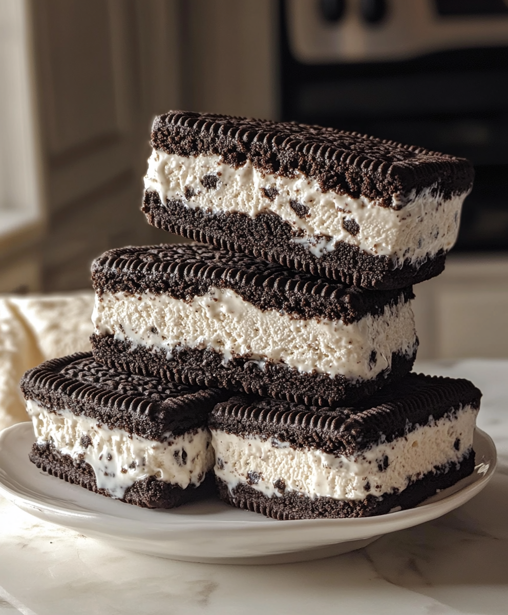 Homemade Oreo Ice Cream Sandwiches