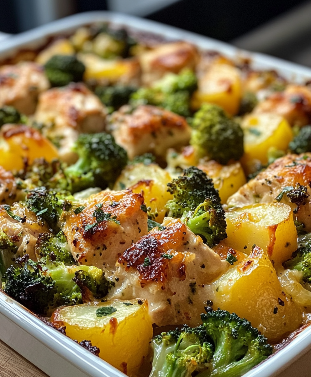 Cheesy Chicken Broccoli Potato Casserole