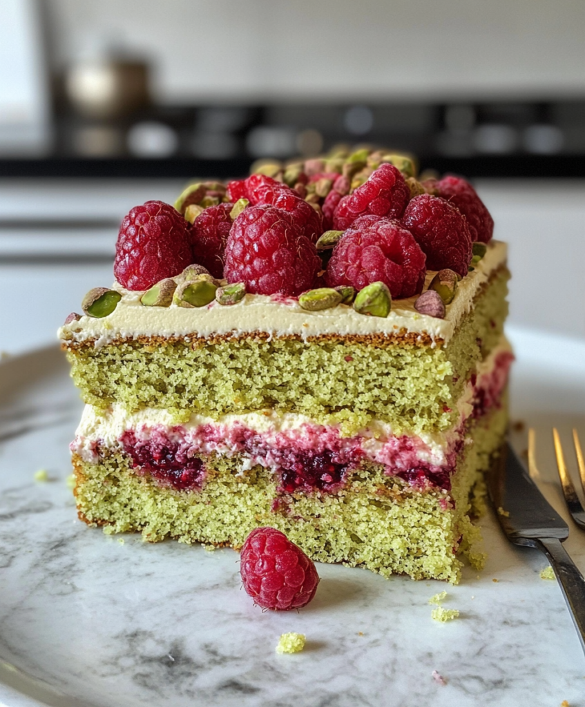 Pistachio Raspberry Cake