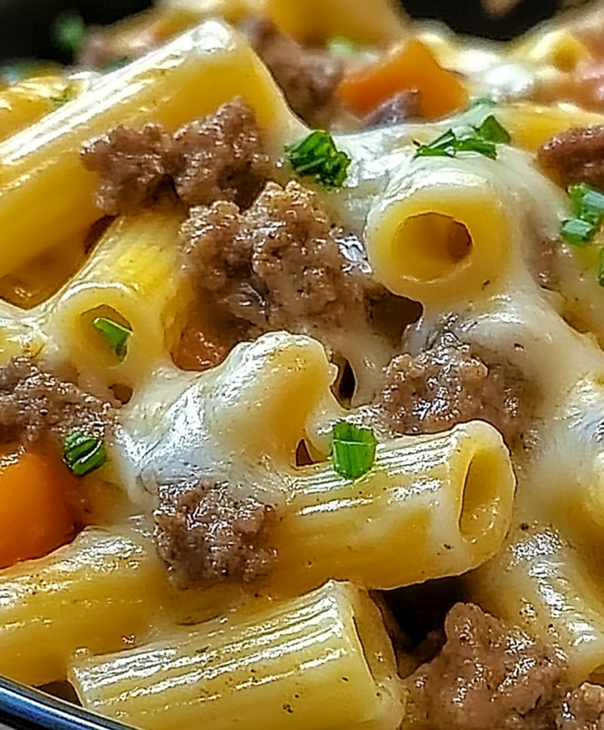 Creamy Beef and Cheese Pasta Bake